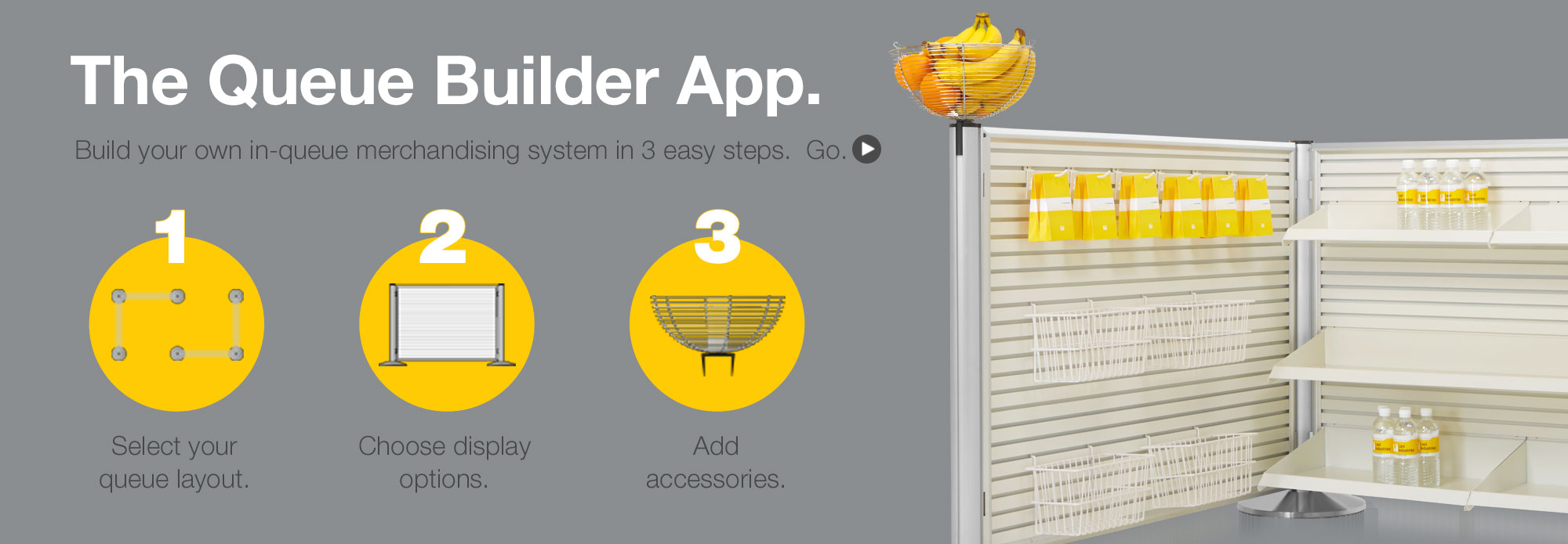 Retail Store Fixtures for In-Queue Merchandising