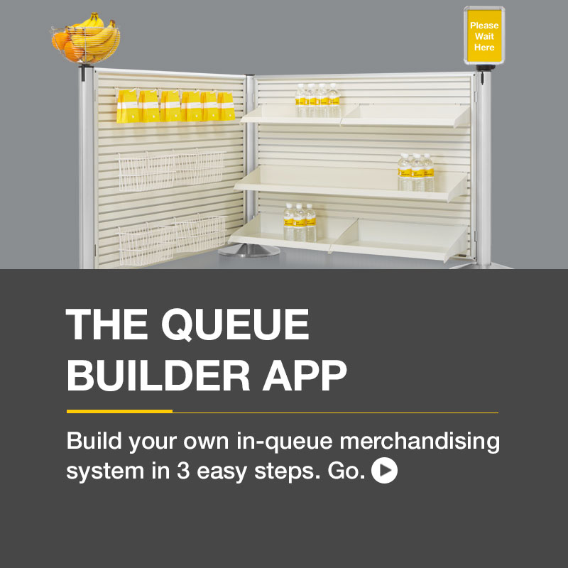 Retail Store Fixtures for In-Queue Merchandising